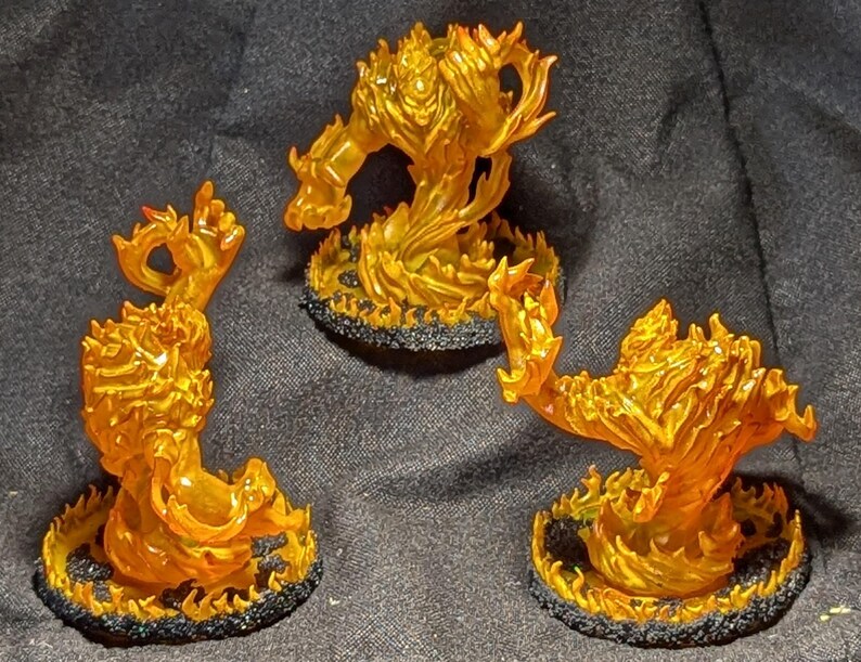 Fire Elemental Miniature With Lava Base for Dungeons and Dragons ...