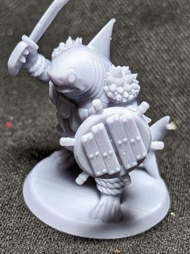Cursed Pirate Bull Shark Miniature for Dungeons and Dragons/pathfinders ...
