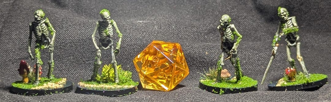 Set of 4 Marsh/swamp Skeleton Hand Painted Miniatures for Dungeons and ...