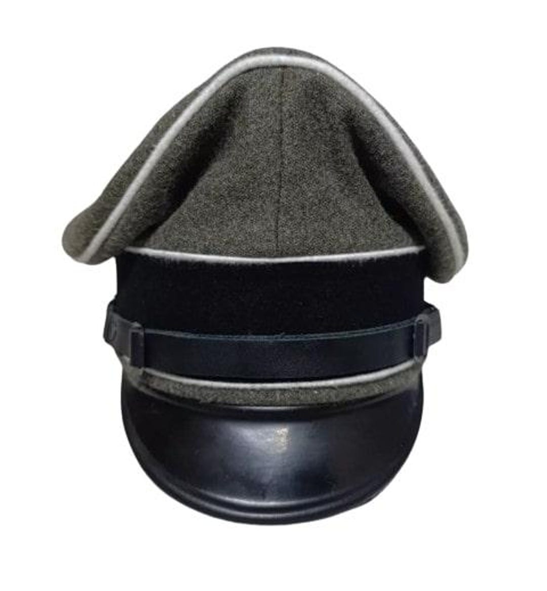 WWII German Waffen SS NCO Crusher Cap Field Grey Wool With Metal Badges ...