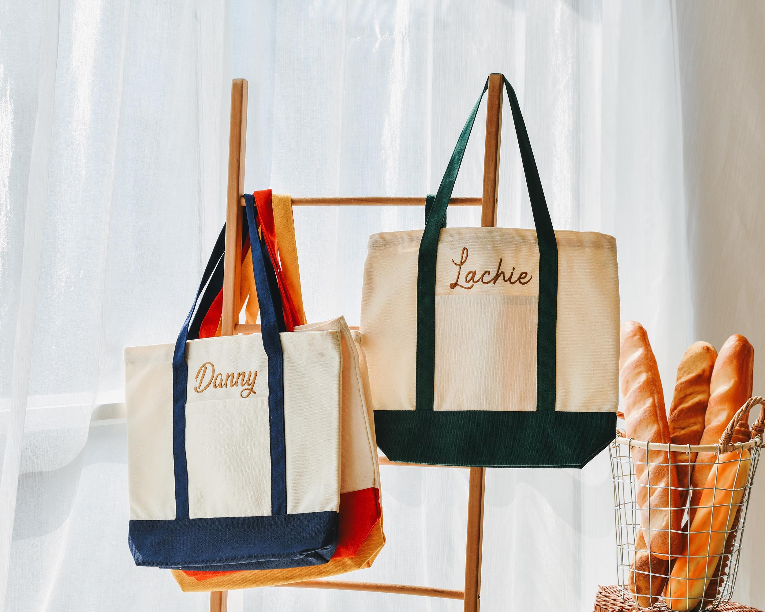 Customized Text Canvas Bag,personalized Embroidered Shoulder Bags ...