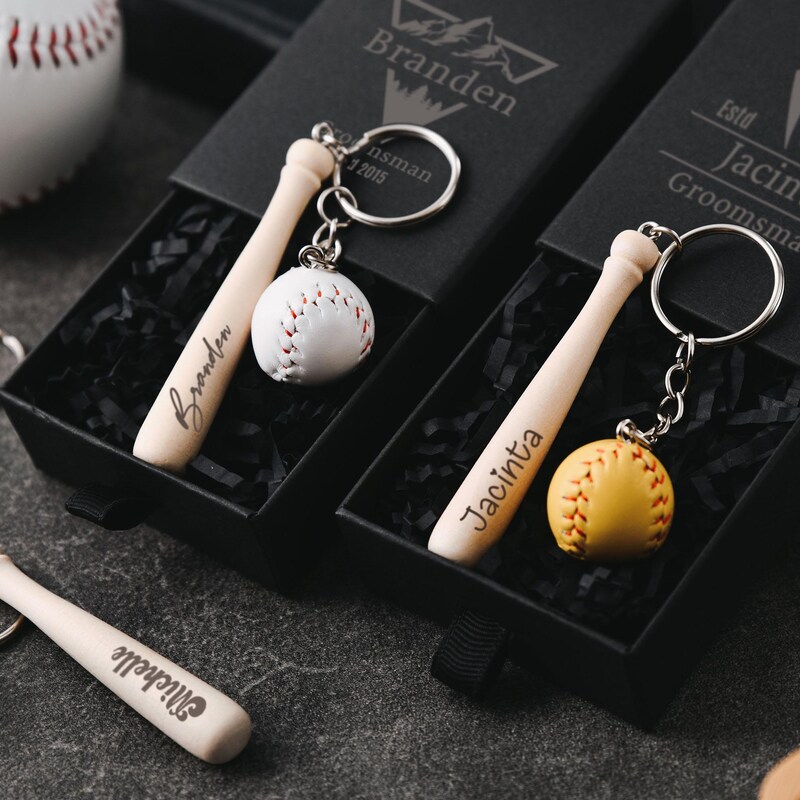 Baseball Keychain - Etsy