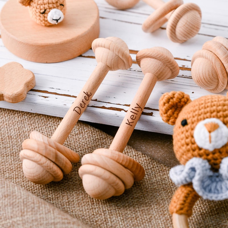 Wooden Rattle - Etsy