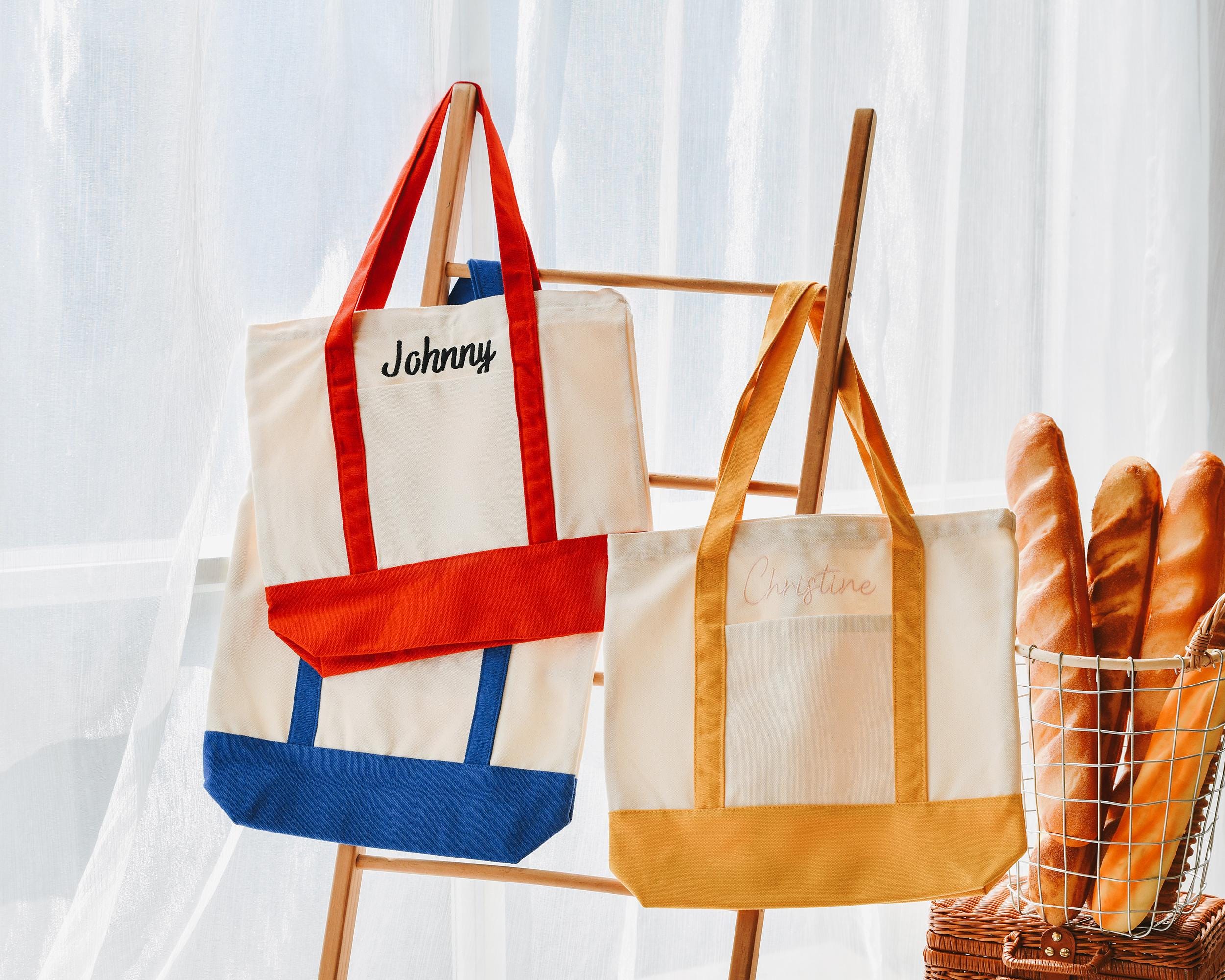 Customized Text Canvas Bag,personalized Embroidered Shoulder Bags ...