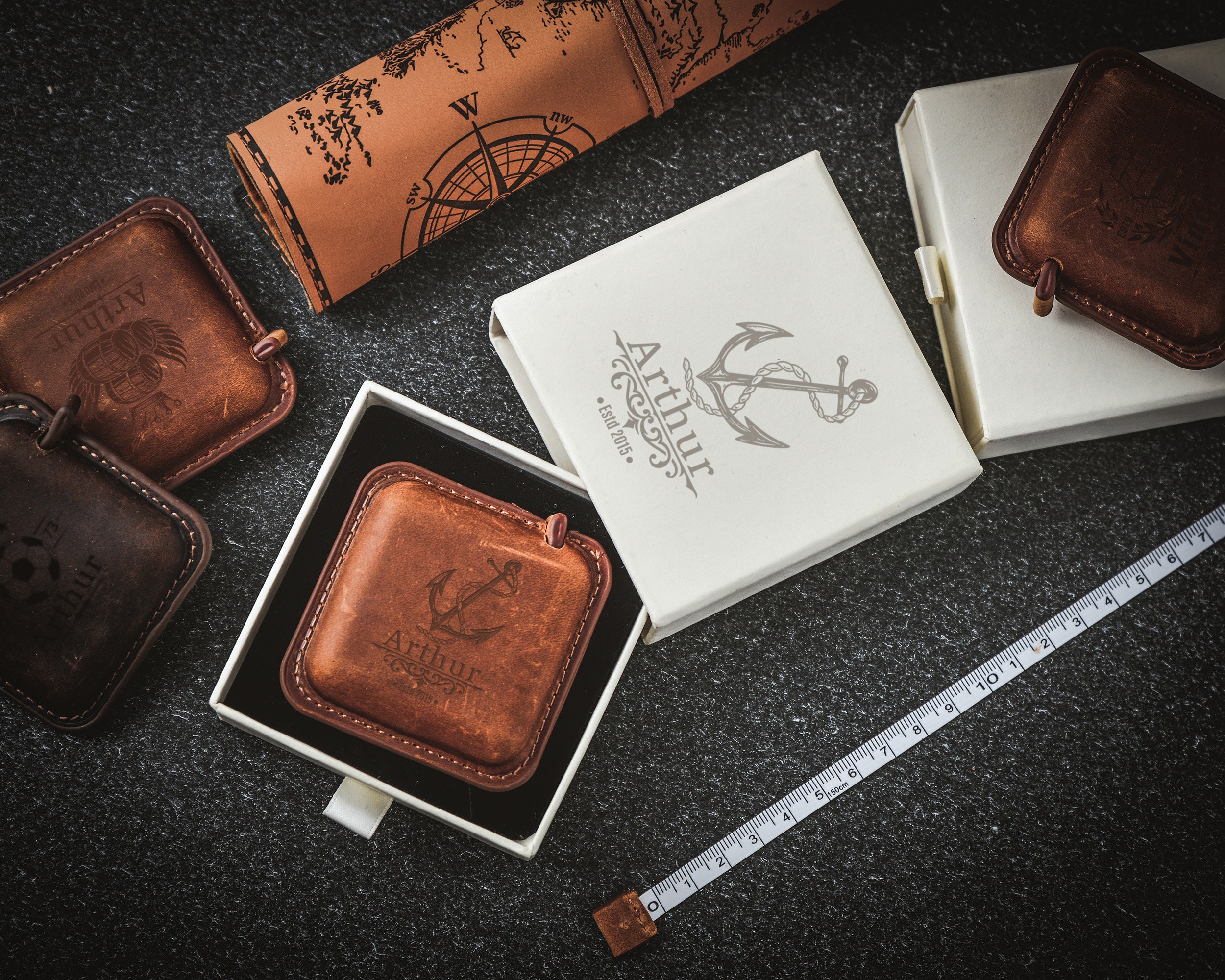 Personalized Leather Measuring Tape vintage Style Handmade Retractable ...