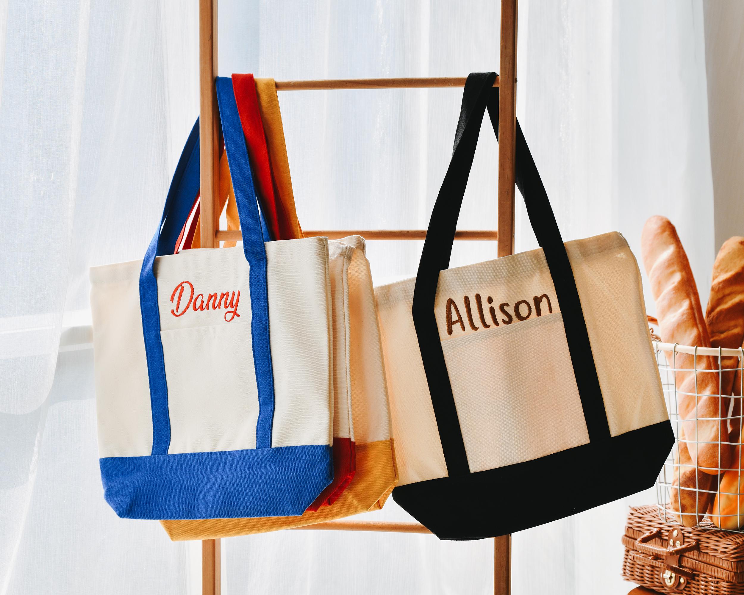 Customized Text Canvas Bag,personalized Embroidered Shoulder Bags ...