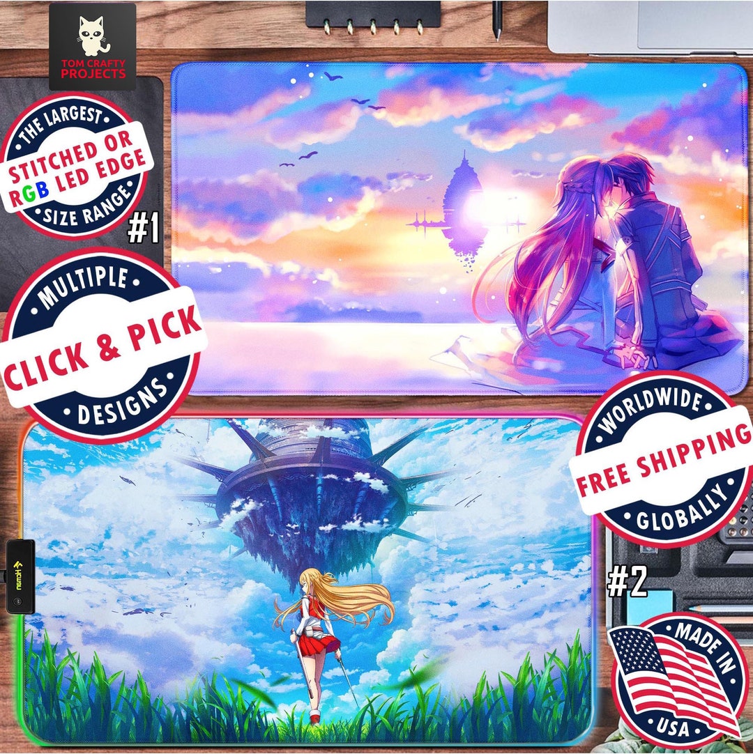 Sword Art Online Mouse Pad Aincrad Landscape Kirito Asuna Alice Gaming ...