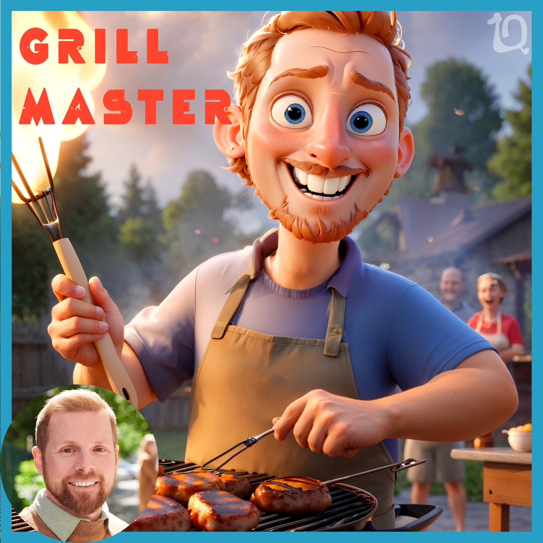 Fathers Day Gift, Grill Master, Cooking Dad, Custom 3d Annimation ...
