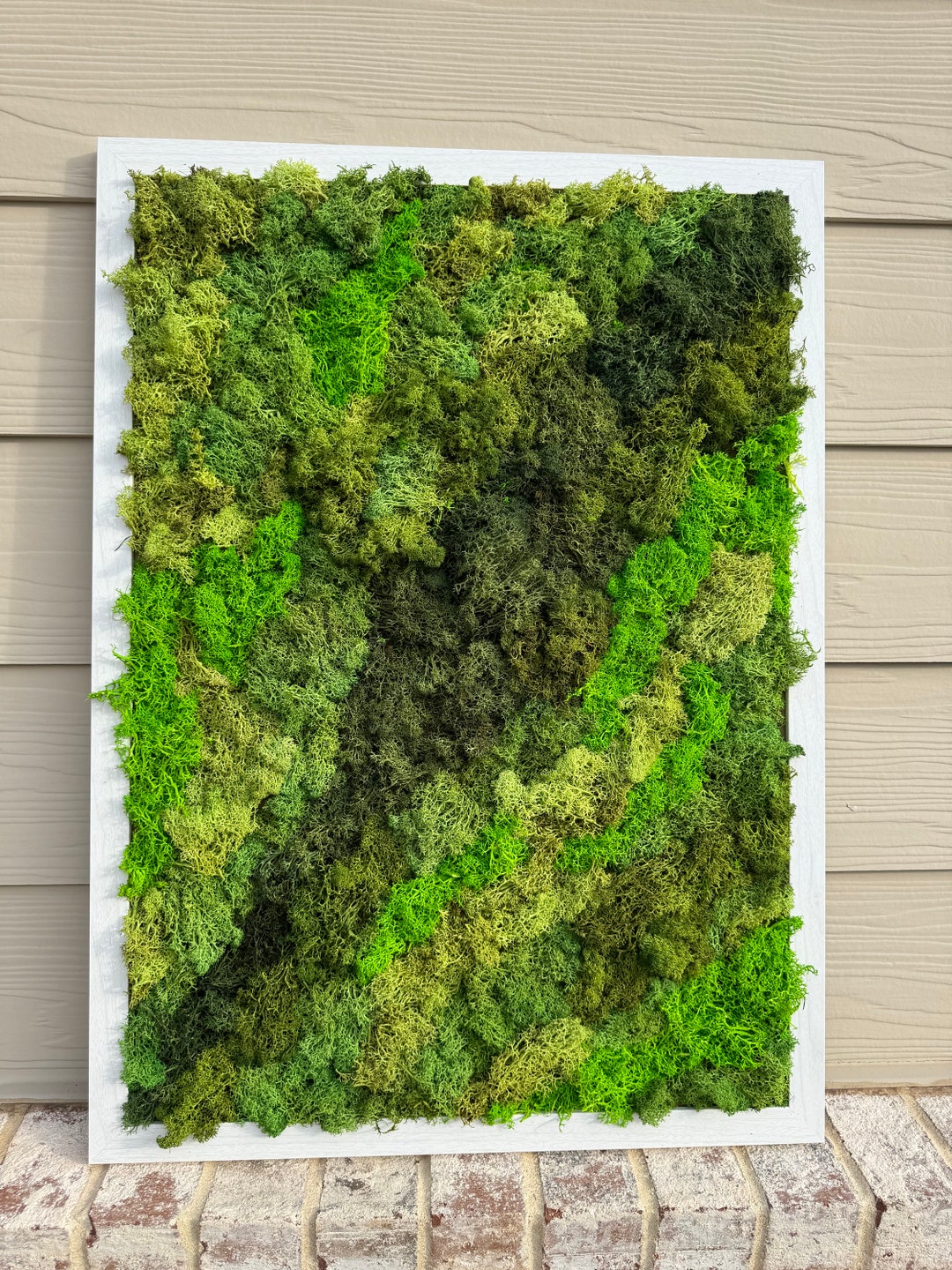 Moss Wall Art. Preserved Moss Framed. Moss Wall Decor. Rectangle Frame ...