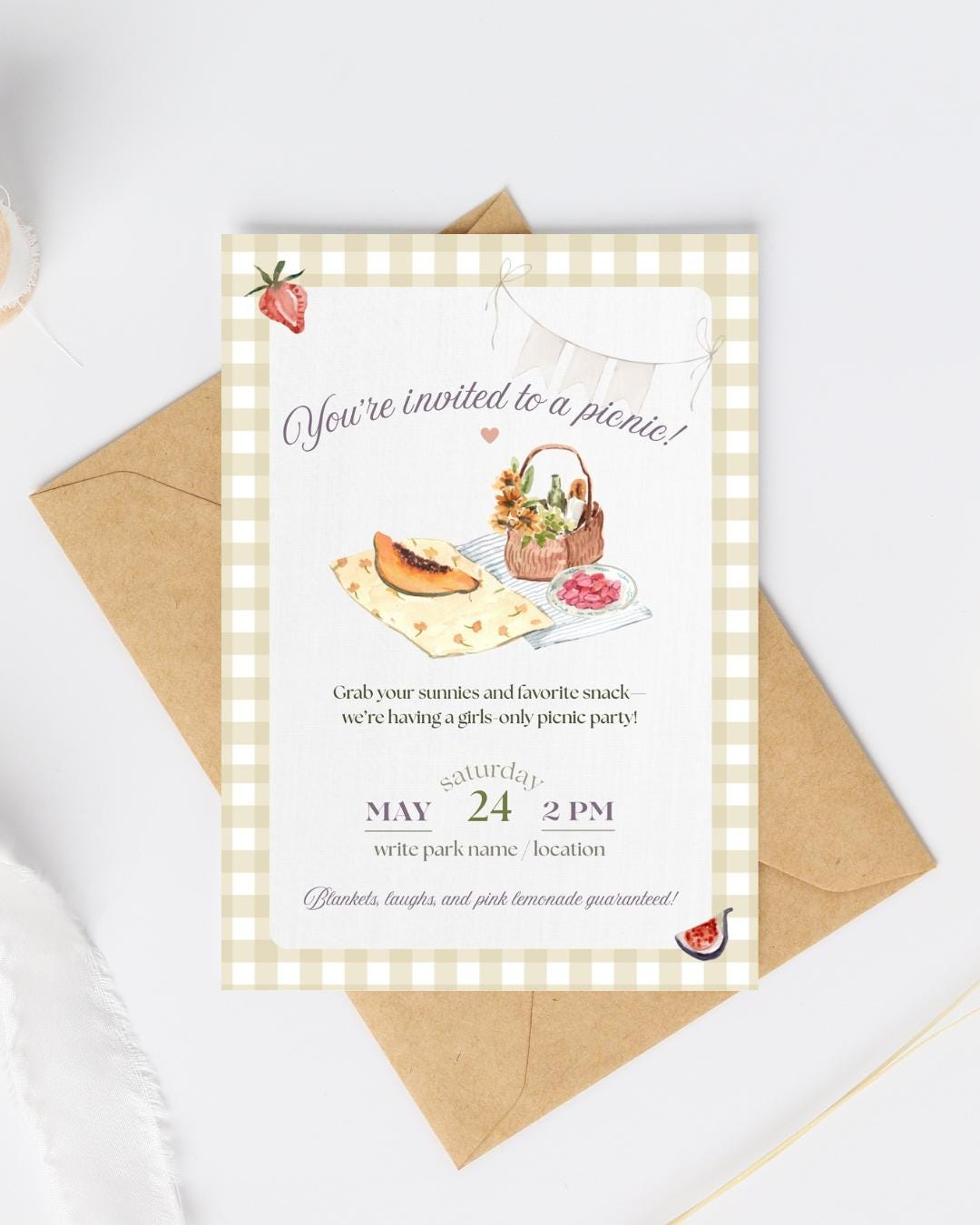 Editable Picnic Invitation, Picnic Party Invite, Picnic Theme Printable ...
