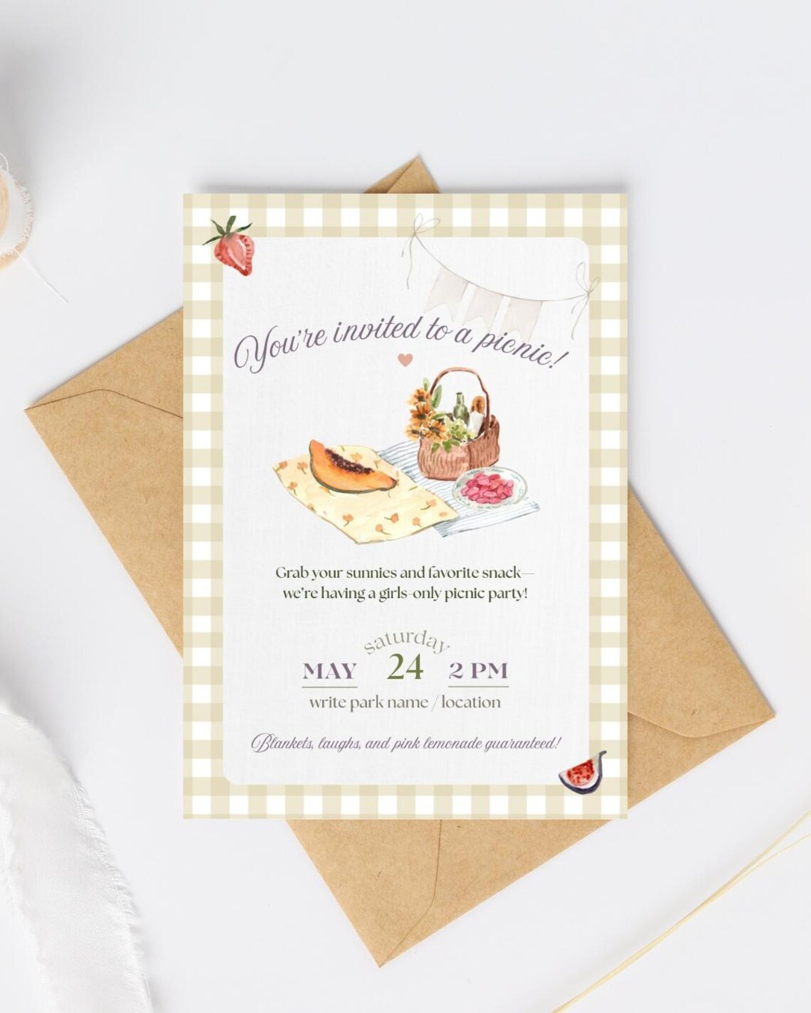 Editable Picnic Invitation, Picnic Party Invite, Picnic Theme Printable ...