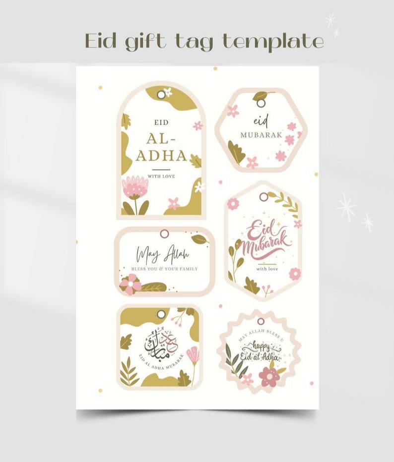 Eid Mubarak Gift Tags Printable - Etsy