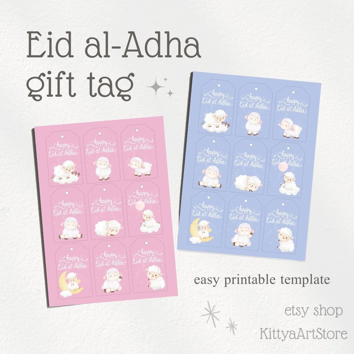 Eid Al Adha Mubarak Gift Tags Printable Set - Eid Gifts, Islamic Eid ...