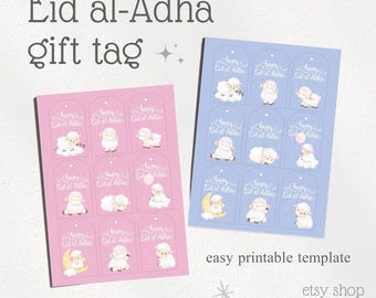 Eid Mubarak Gift Tags Printable Set - Mosque Eid Gift Tags, Eid Gifts ...