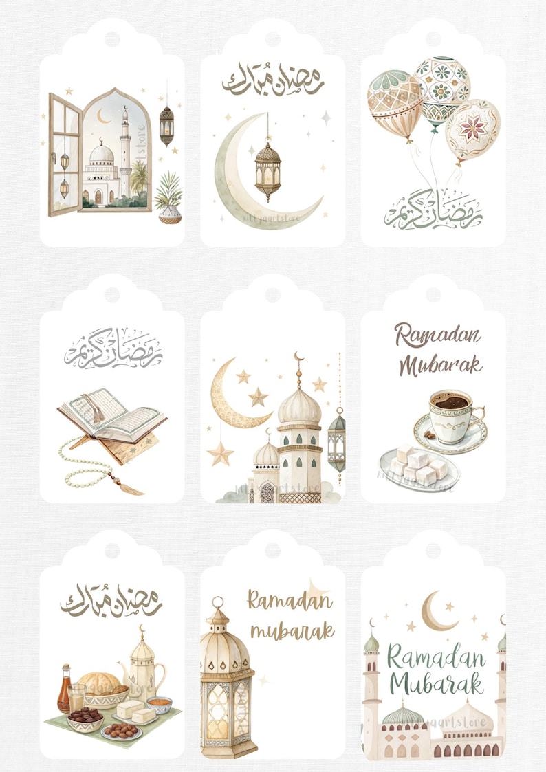 Ramadan Mubarak Gift Tags Printable, Islamic Ramadan Tags, Eid Gift ...