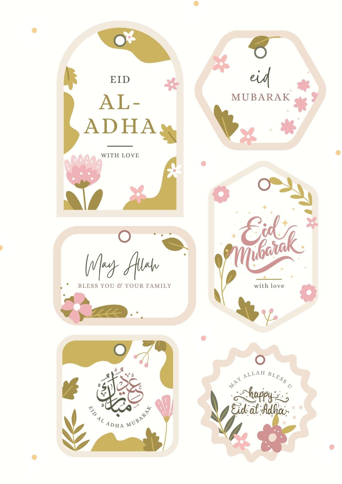 Eid Mubarak Gift Tags Printable - Etsy