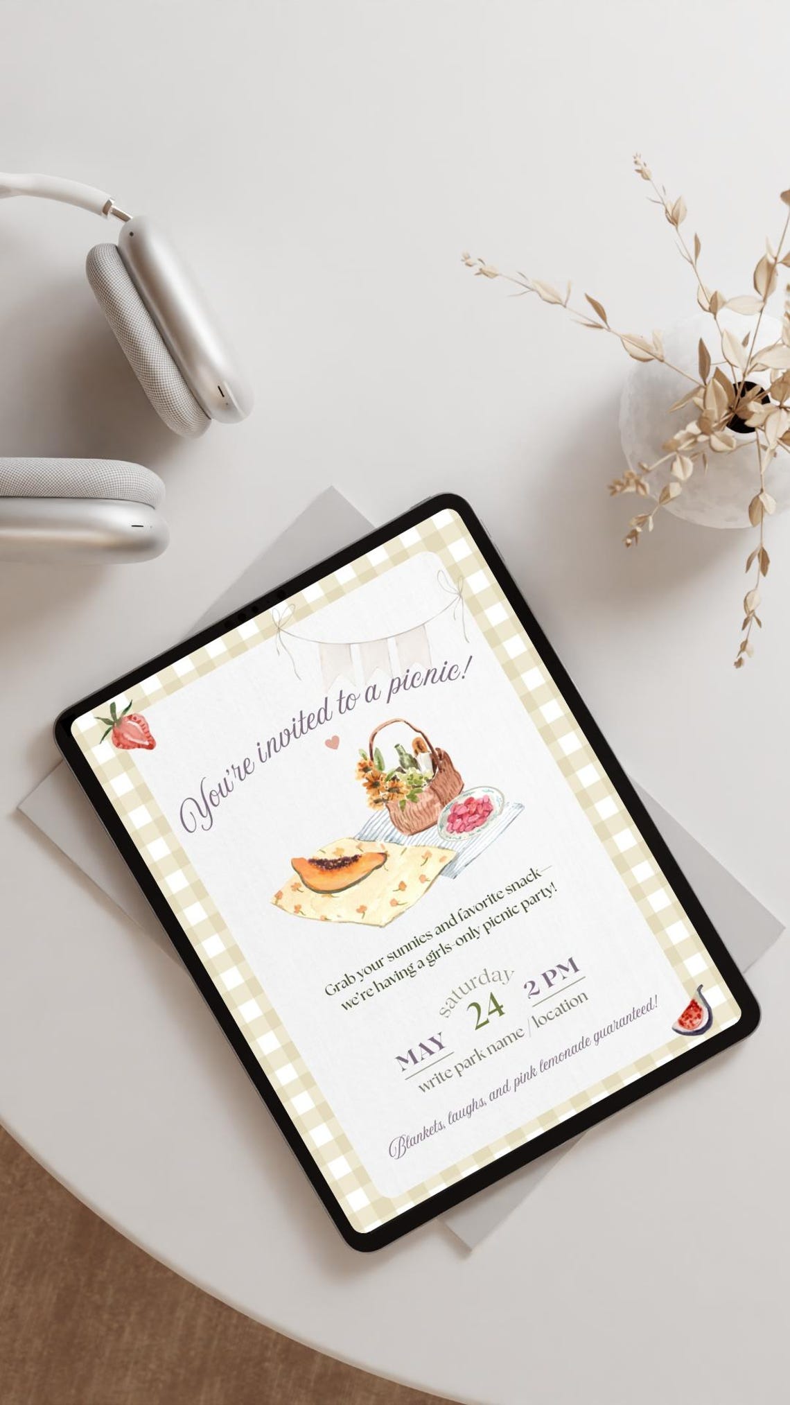 Editable Picnic Invitation, Picnic Party Invite, Picnic Theme Printable ...