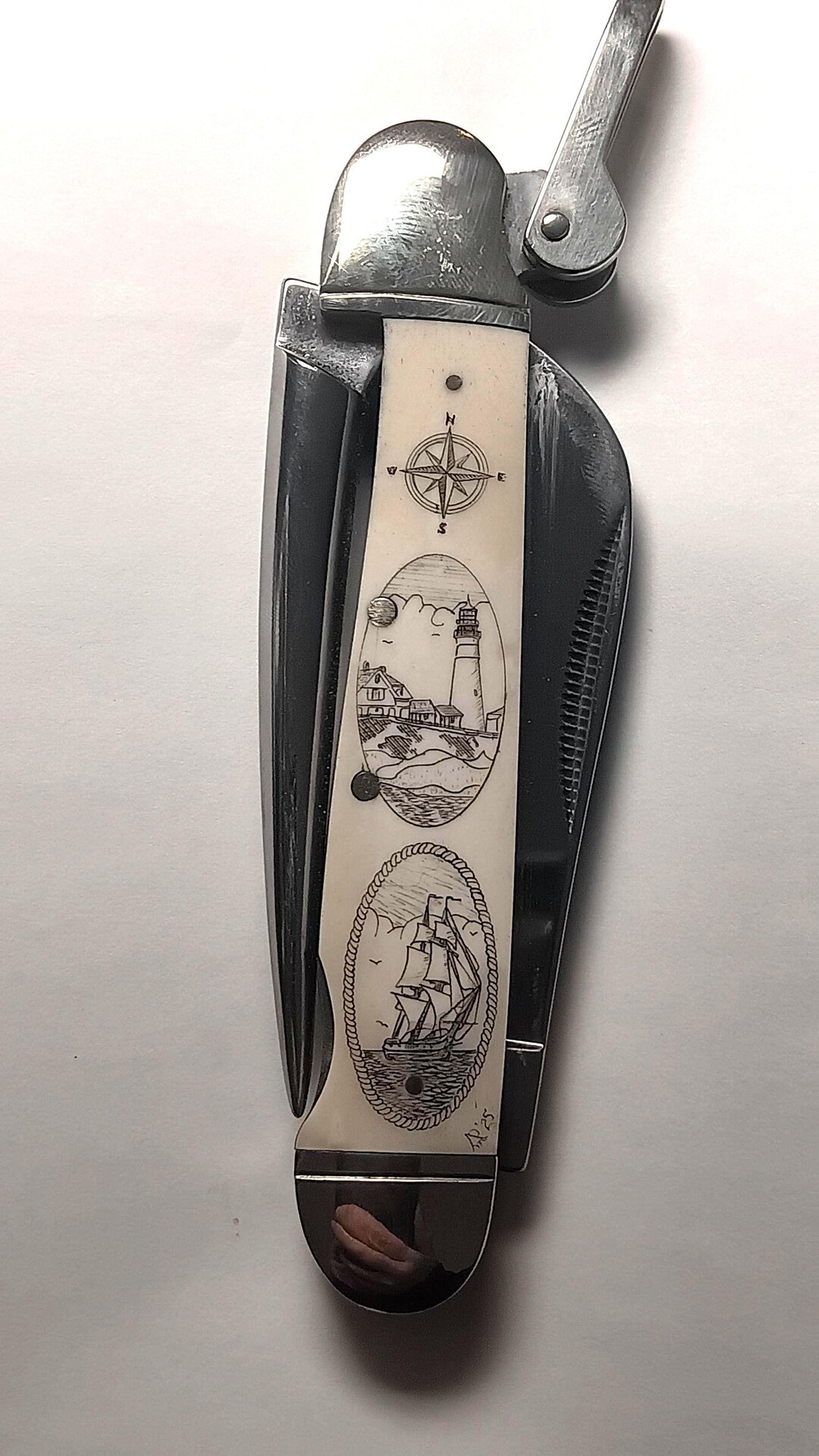 Personalized Scrimshaw Rigging Knife With Portland Head Lighthouse ...