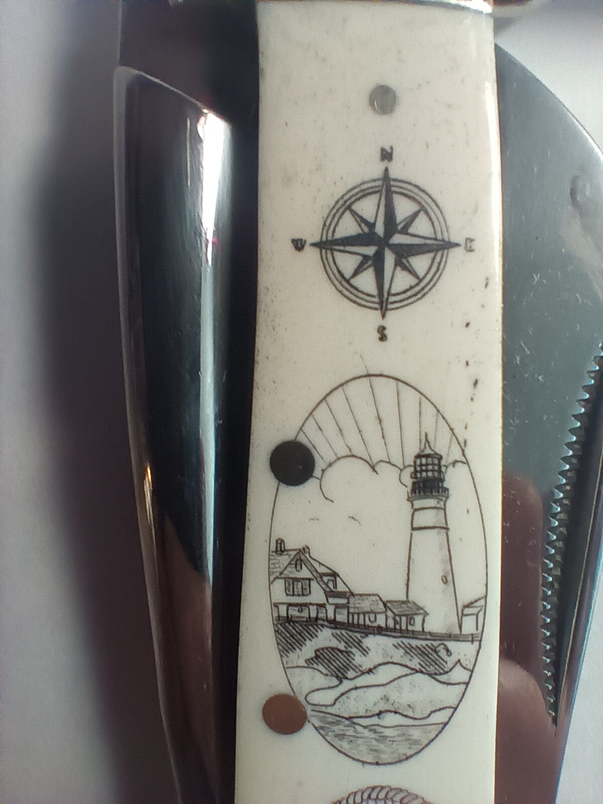 Personalized Scrimshaw Rigging Knife With Portland Head Lighthouse ...