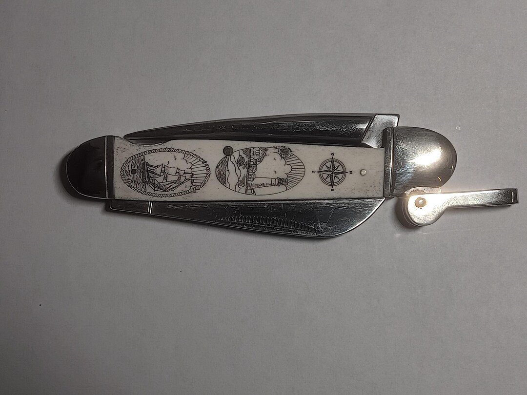 Personalized Scrimshaw Rigging Knife With Portland Head Lighthouse ...