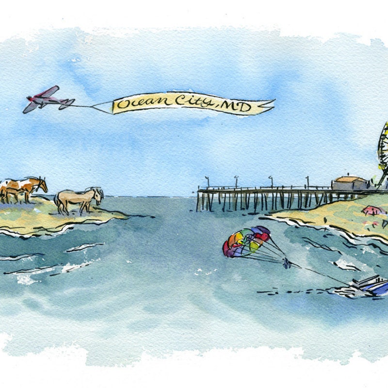 Ocean City Painting - Etsy