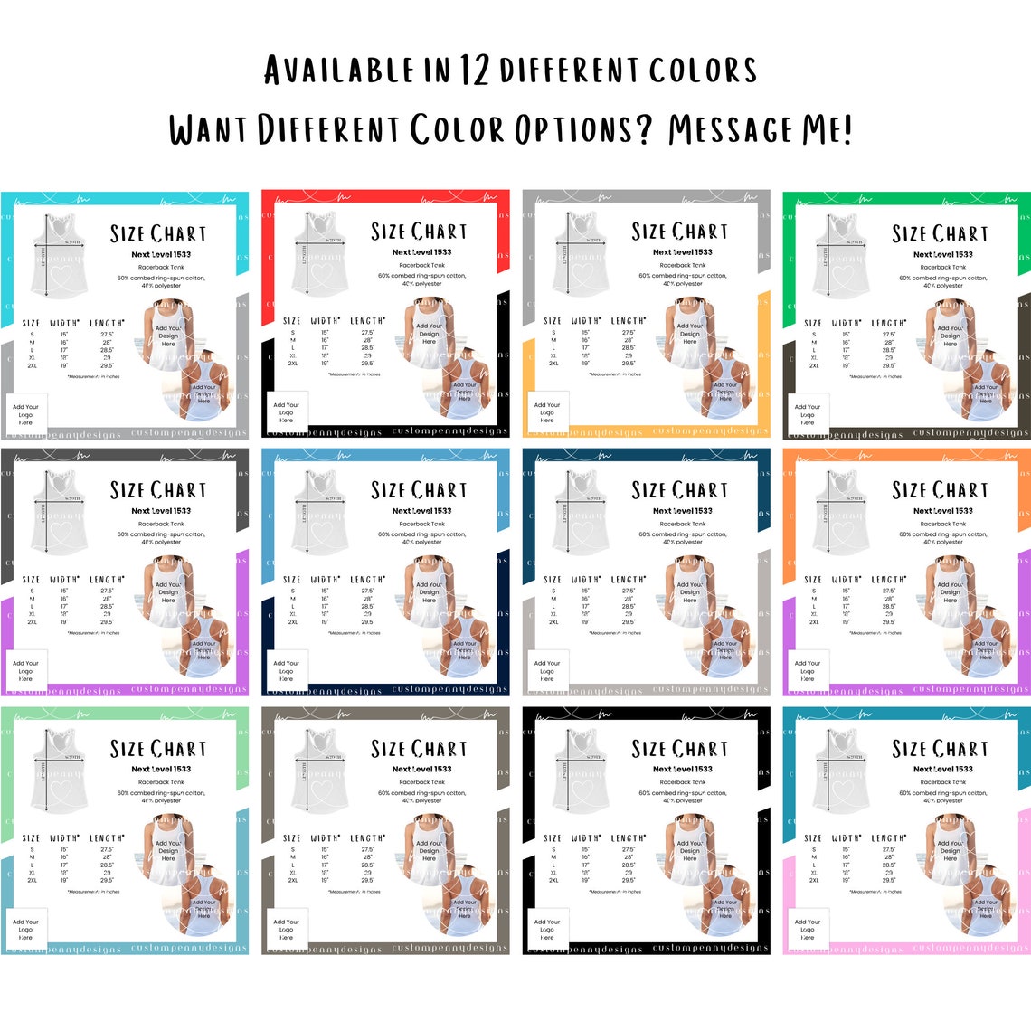 Next Level 1533 Size Chart, Custom Next Level 1533 Size Guide, Hanging ...