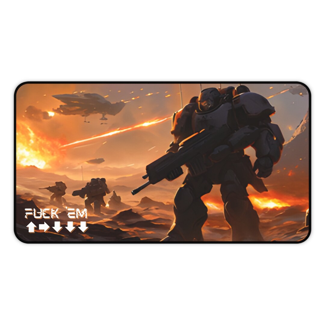 Helldivers 2 Desk Mat, 500kg of Democracy, Hell Divers 2 up Right Down ...