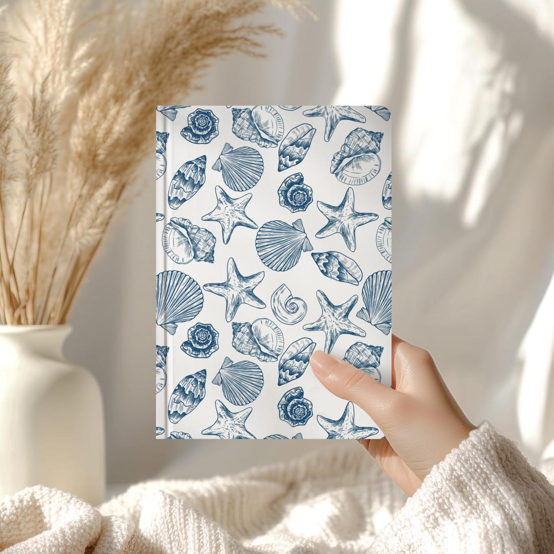 Coastal Seashell Journal Ocean Blue Sea Shell Notebook Beachy Journal ...
