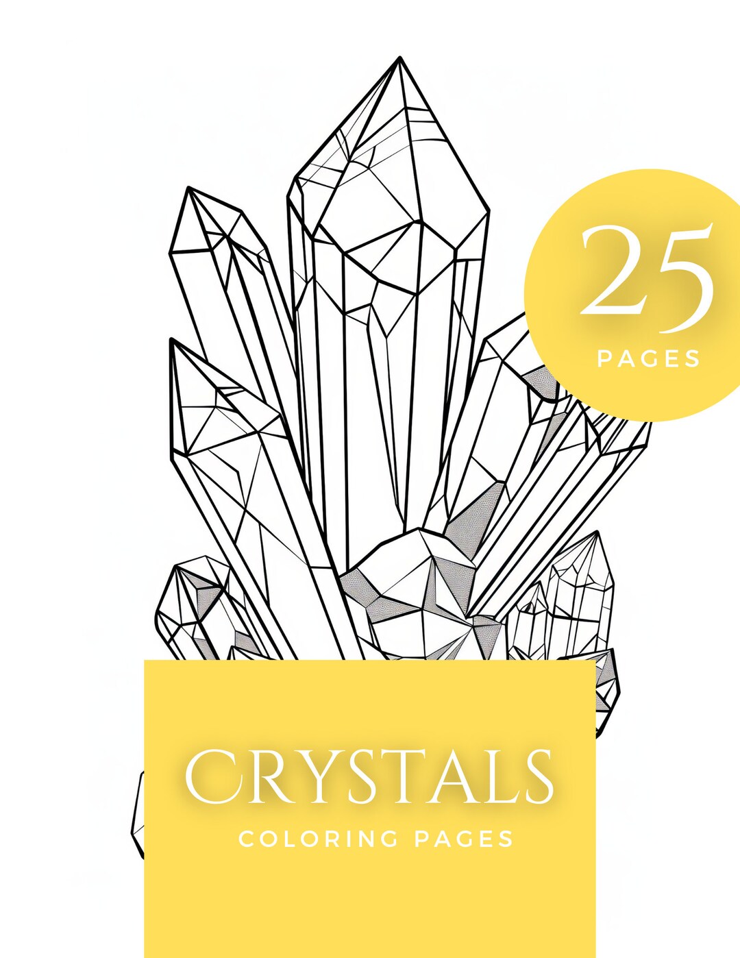25 Crystals Coloring Book, Printable Crystals Coloring Pages, Instant ...