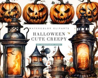 Watercolor Halloween Cocktail Clipart, 25 PNG, Drink Clipart, Halloween ...