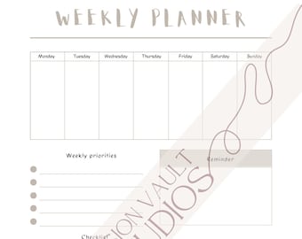 Weekly Planner beige/pastel - Etsy