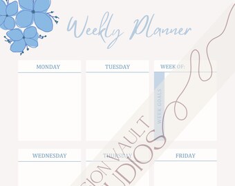 Printable Weekly Planner Blue - Etsy