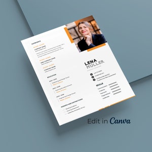 Resume Template Canva, Professional Resume Template, Cv Template ...