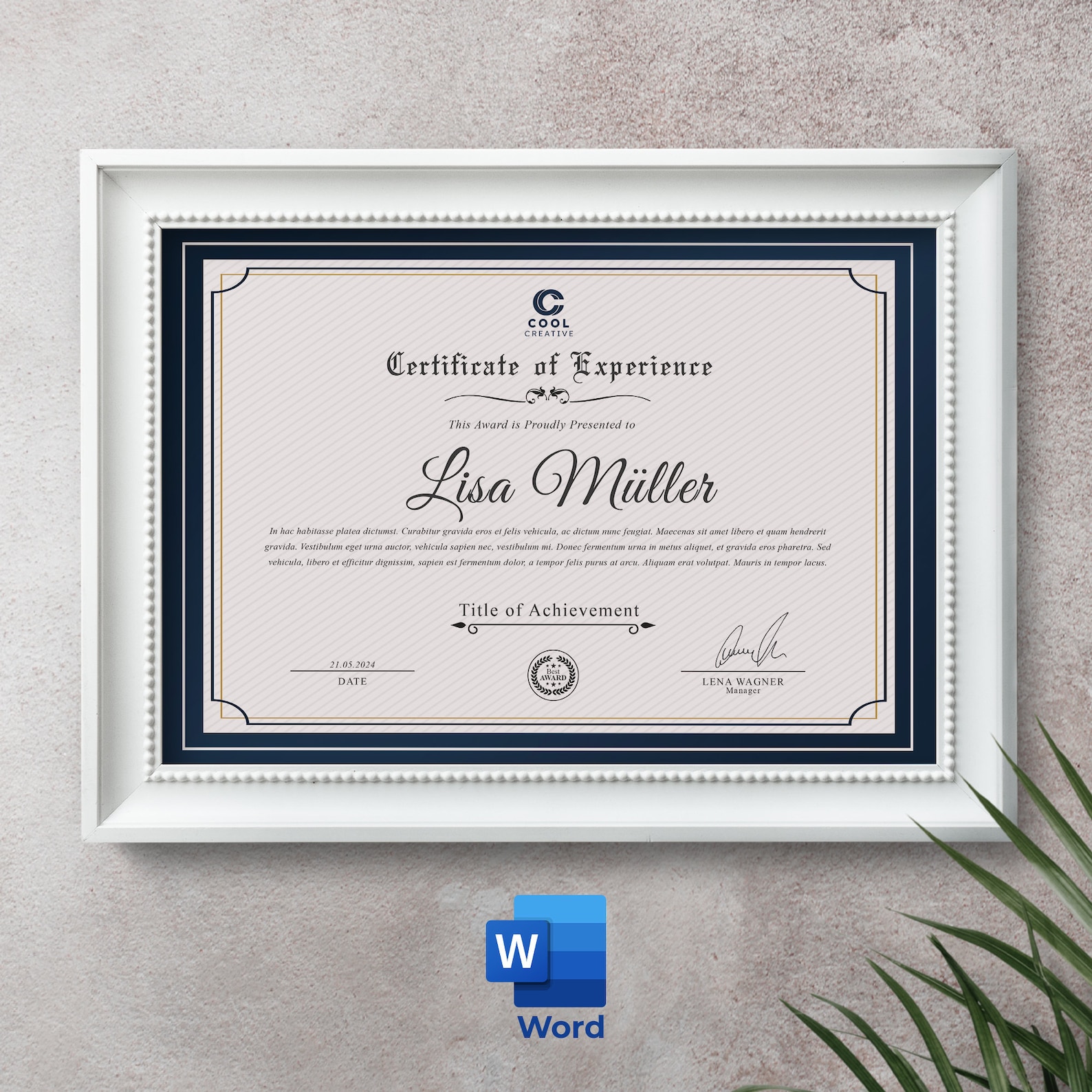 Editable Certificate Template Word | Certificate of Achievement | Award ...