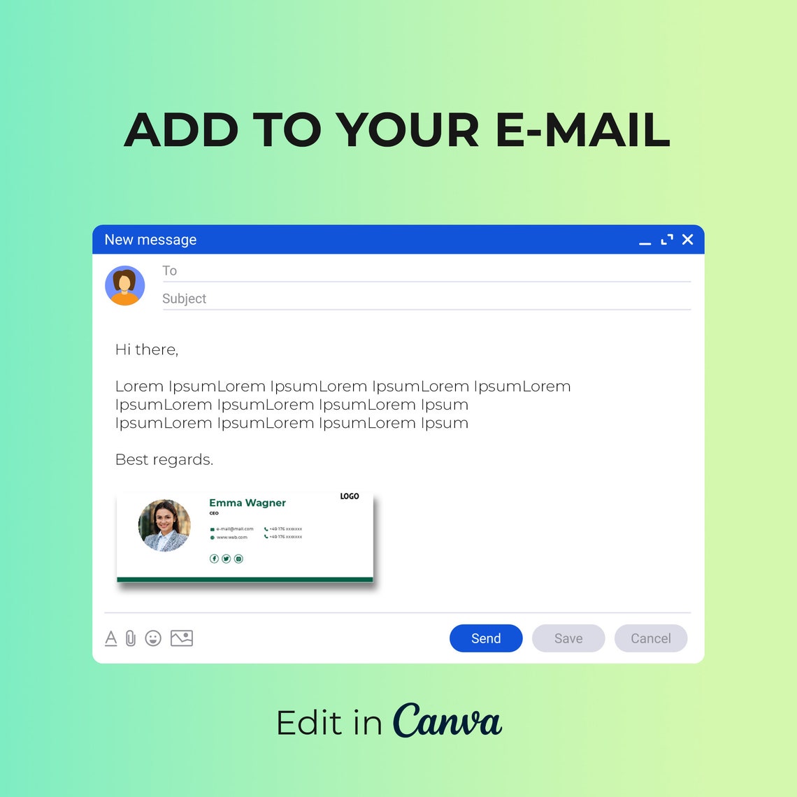 Canva Editable Email Signature Template | Email Signature Template ...