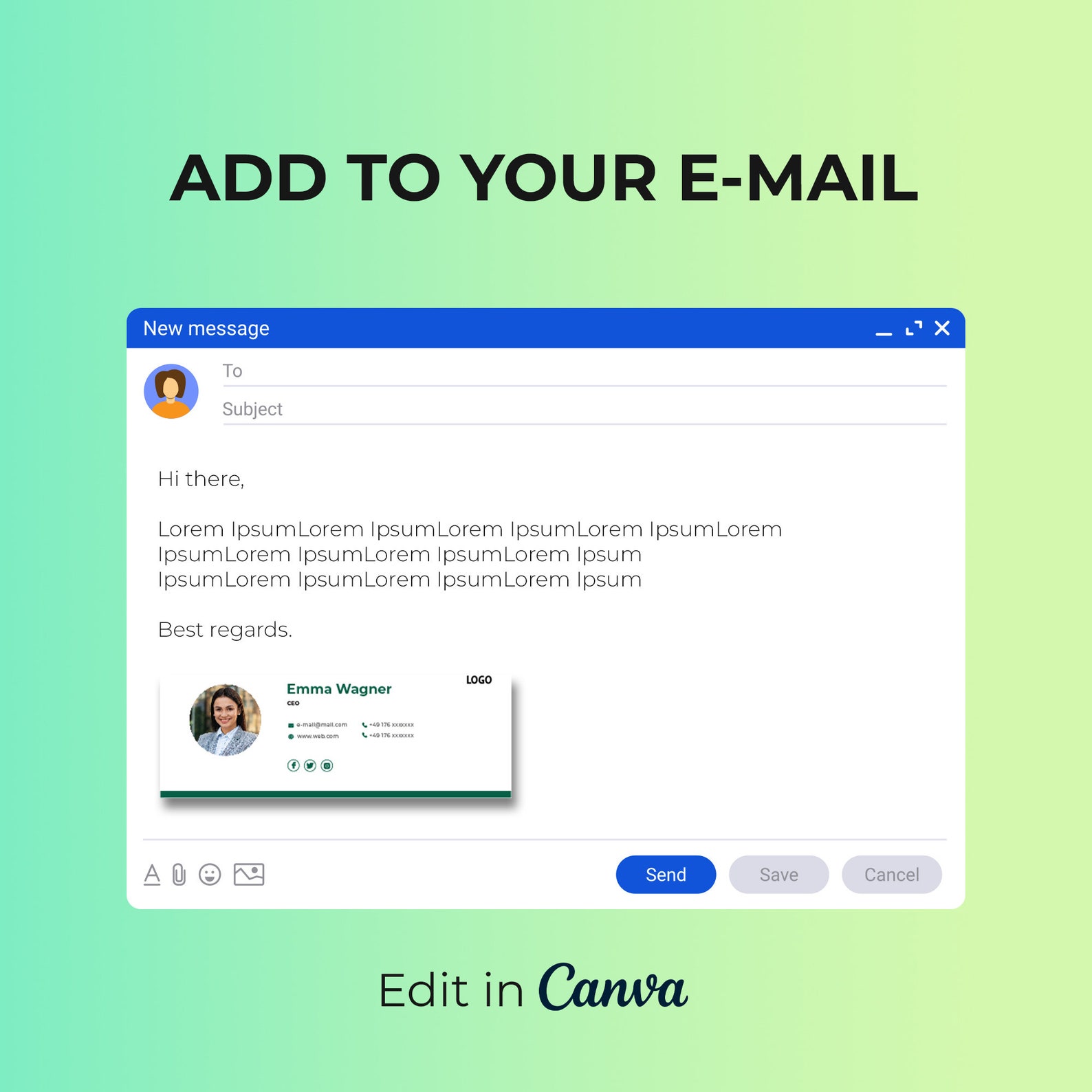 Canva Editable Email Signature Template | Email Signature Template ...