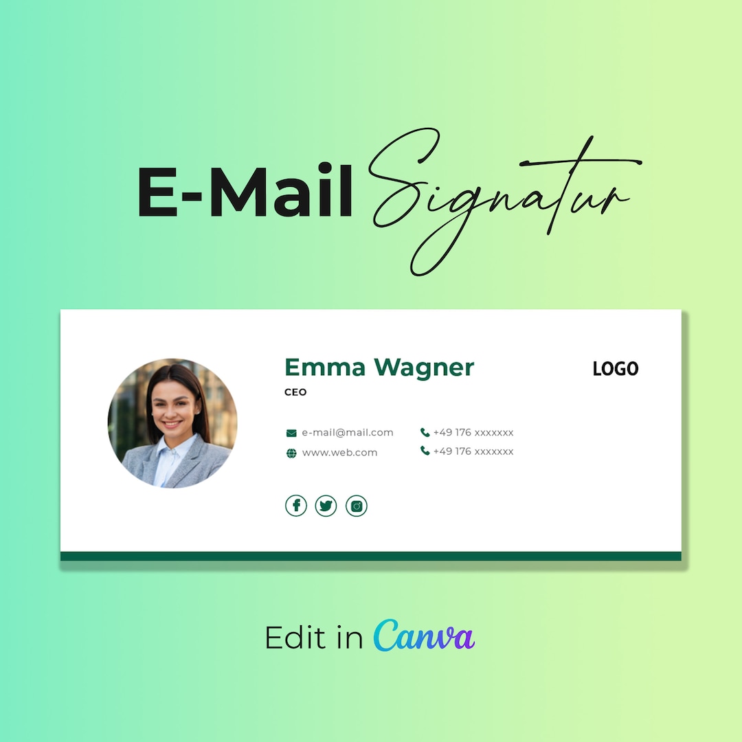 Canva Editable Email Signature Template | Email Signature Template ...