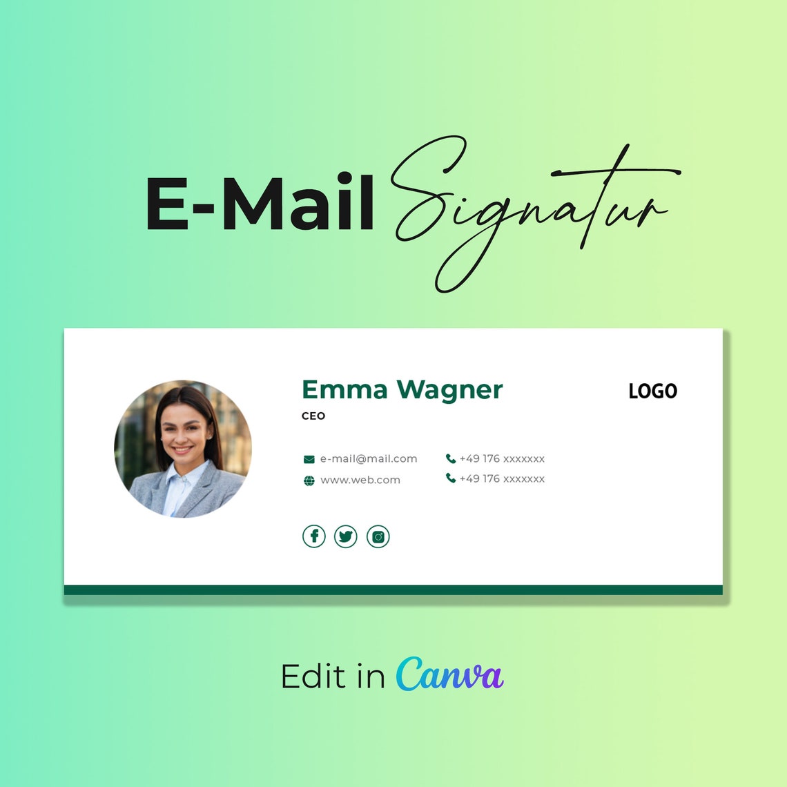 Canva Editable Email Signature Template | Email Signature Template ...