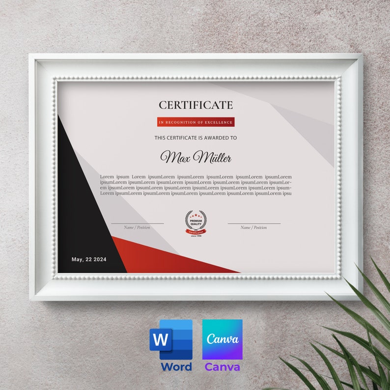 Editable Certificate Template for Canva and Word, Certificates of ...