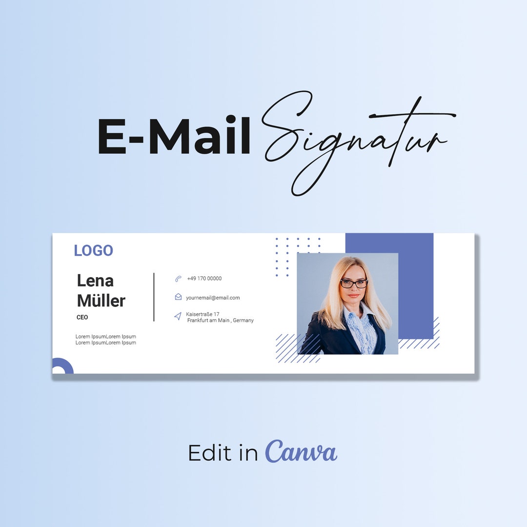 Email Signature Template Email Signature Template Canva Editable Gmail ...