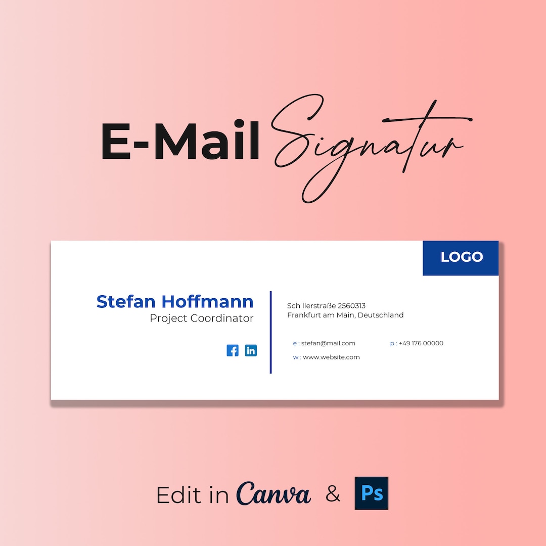 Clean Email Signature | Email Signature Template Canva | Email ...