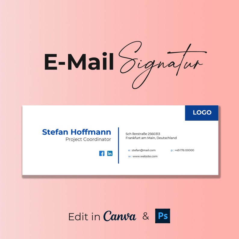 Clean Email Signature | Email Signature Template Canva | Email ...