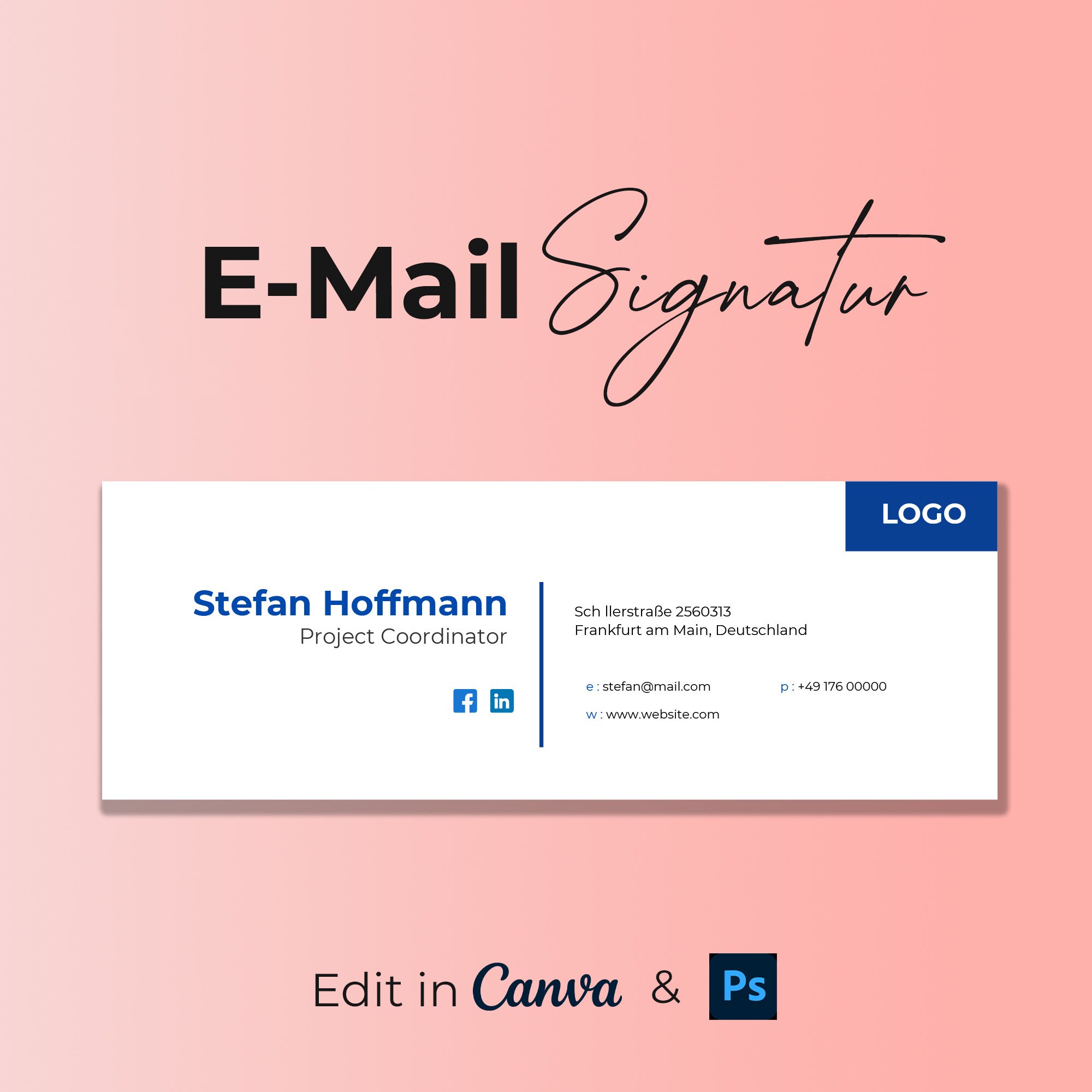 Clean Email Signature | Email Signature Template Canva | Email ...