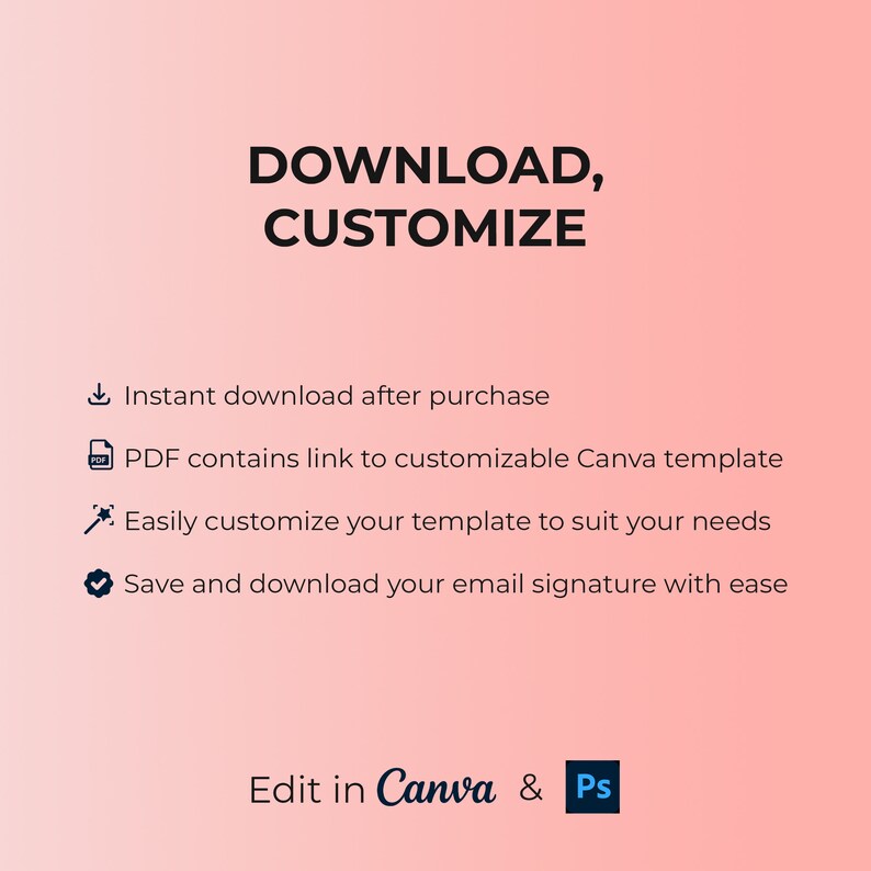 Clean Email Signature | Email Signature Template Canva | Email ...