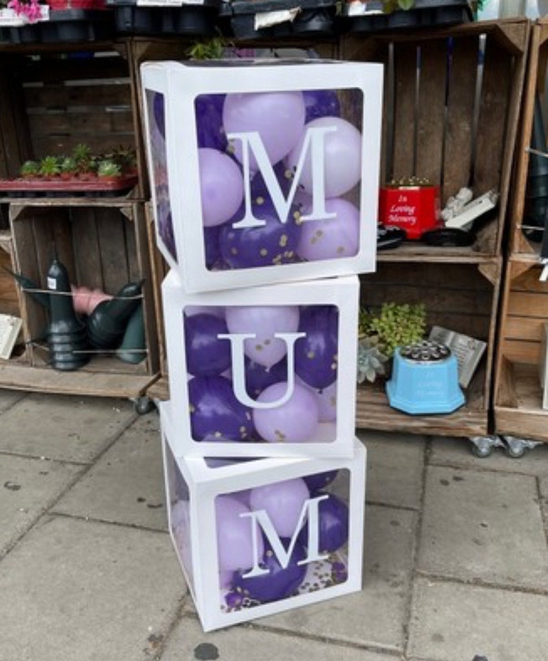 Birthday Ballon Box (can Be Personalised or a Message on Box) - Etsy