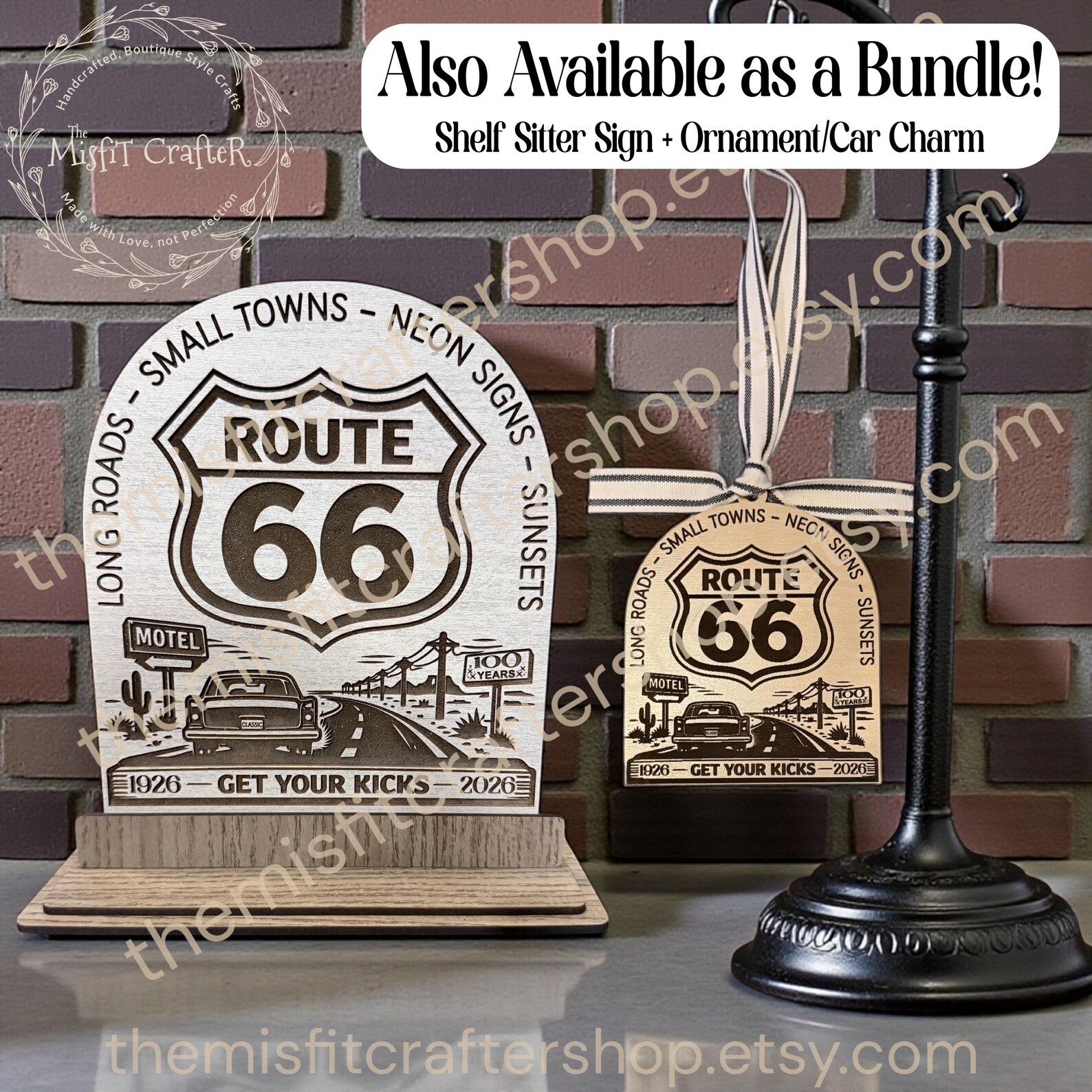 DIGITAL FILE - Route 66 Celebration 100 Years Ornament / Car Charm ...