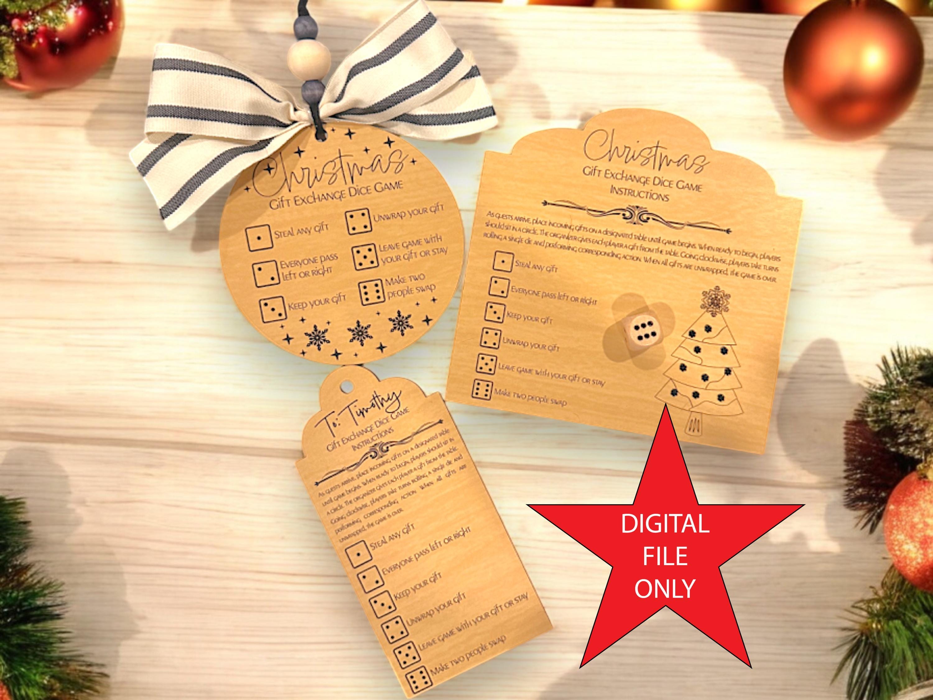 DIGITAL FILE - Gift Exchange Dice Game Christmas Ornament, SVG File for ...