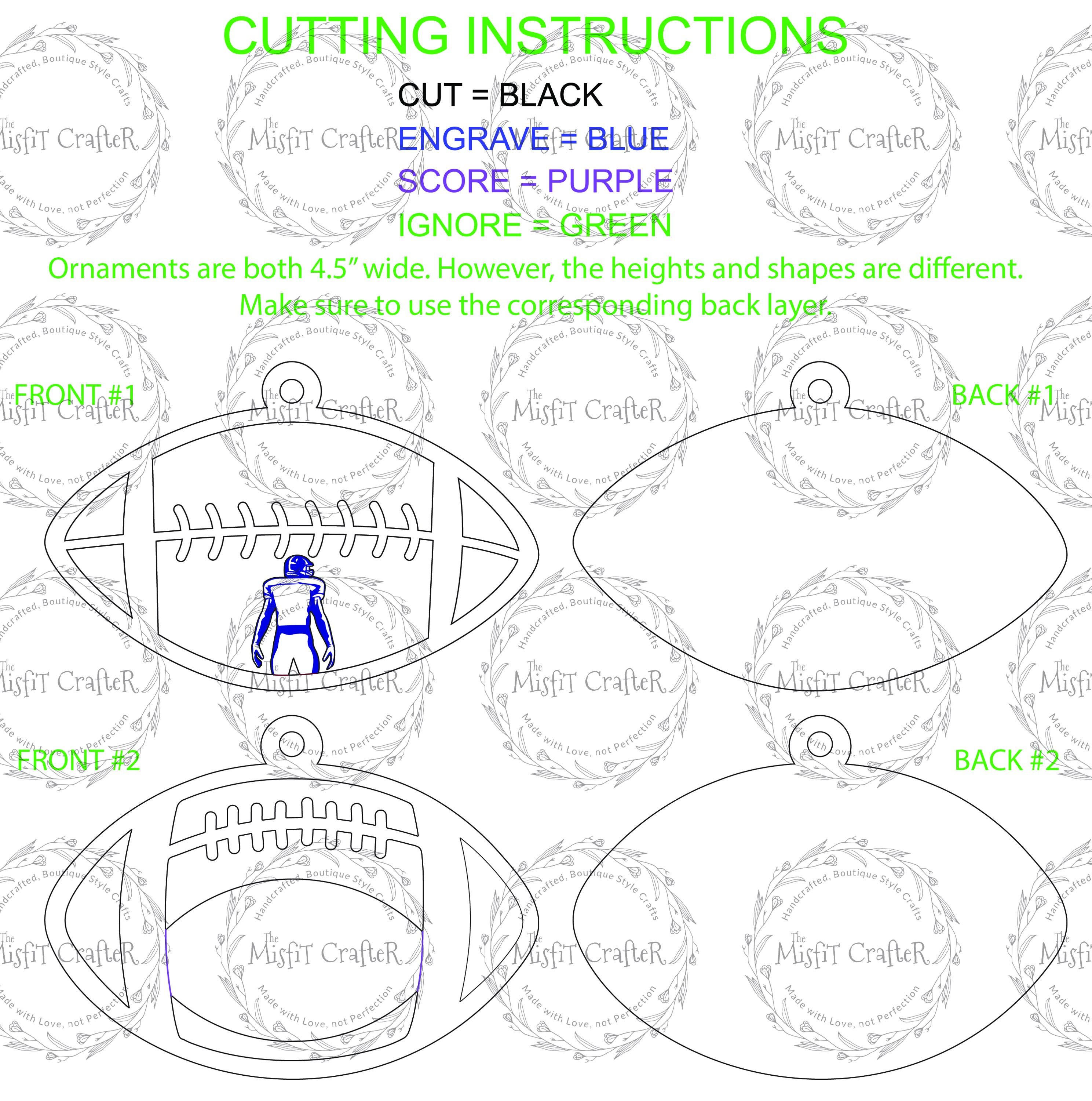 DIGITAL FILE - Football Player Christmas Ornament, Bag Tag, SVG File ...