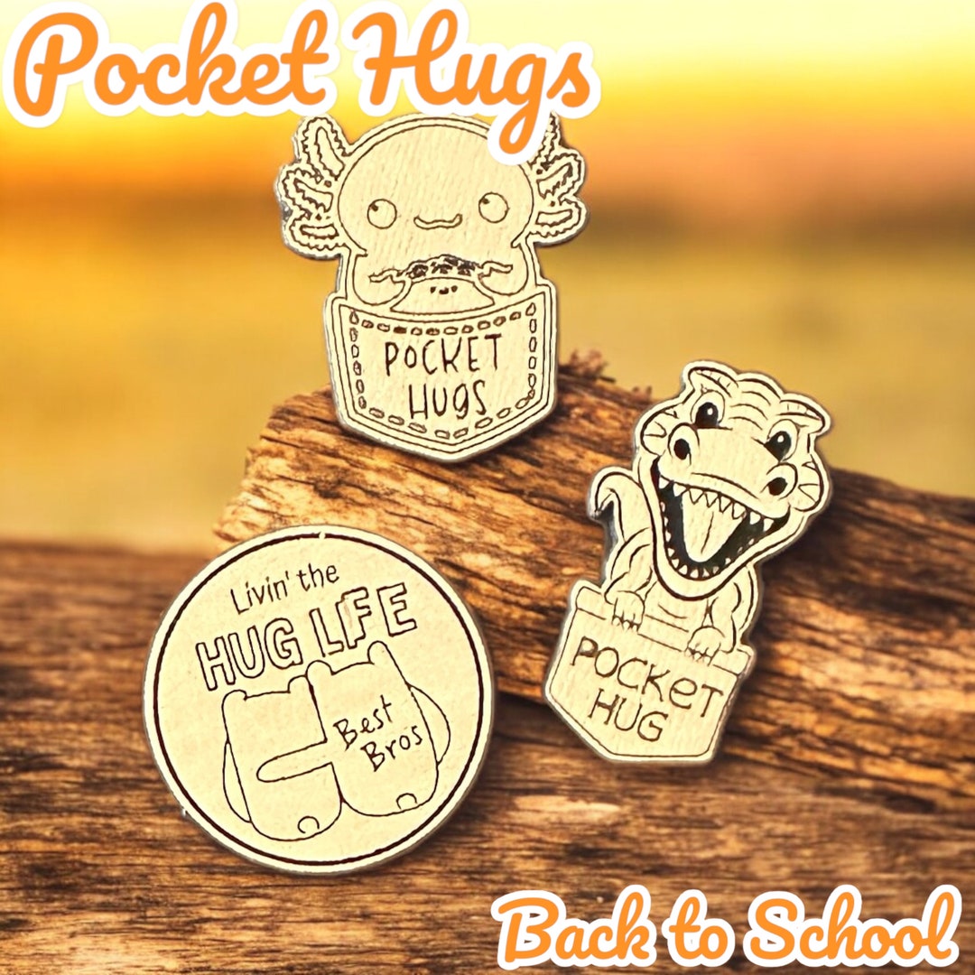 Animal Pocket Hugs Wood Pocket Hugs Back to School Pocket Hugs - Etsy