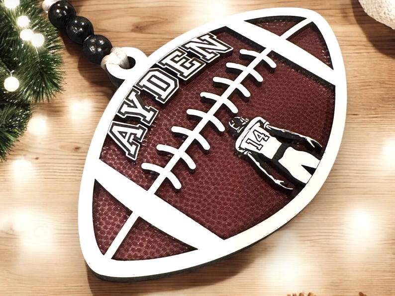 DIGITAL FILE - Football Player Christmas Ornament, Bag Tag, SVG File ...
